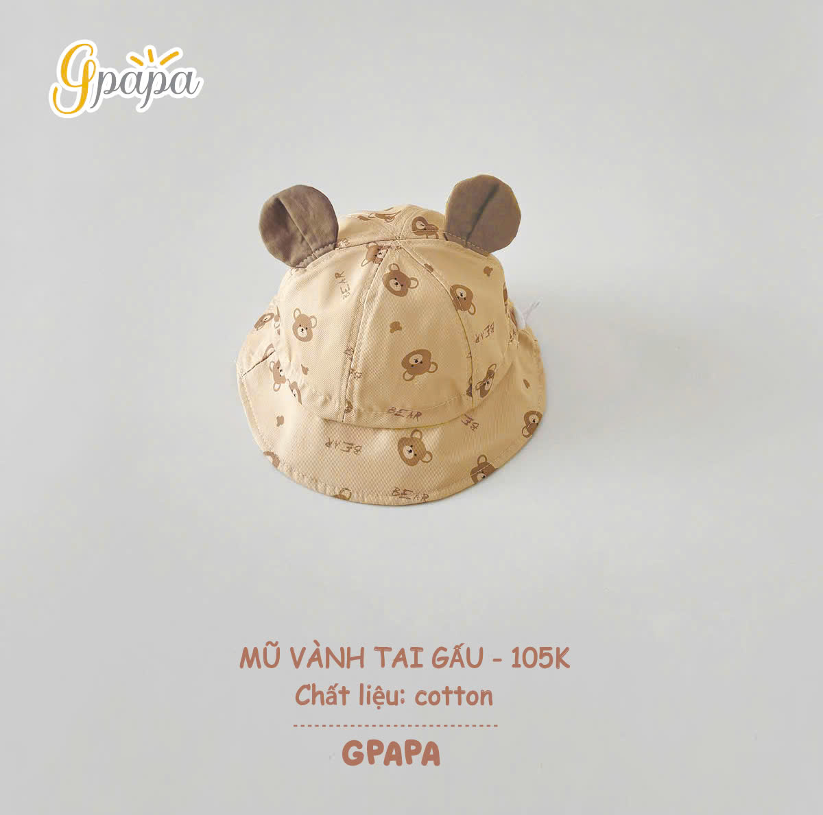 Mũ Vành Tai Gấu Gpapa - Goodmama